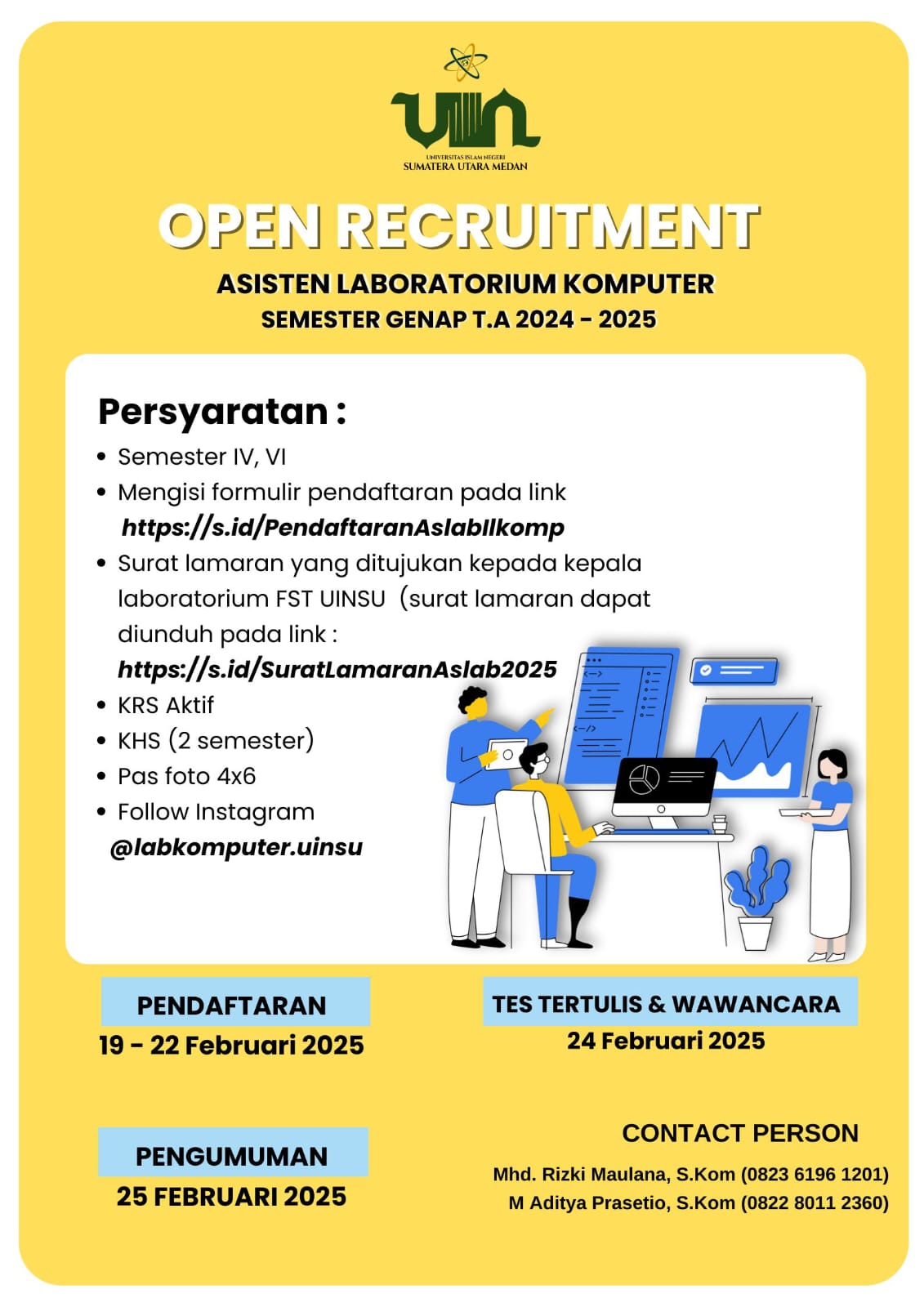 Open Recruitment Asisten Laboratorium Komputer TA.2024-2025 - Program Studi Ilmu Komputer